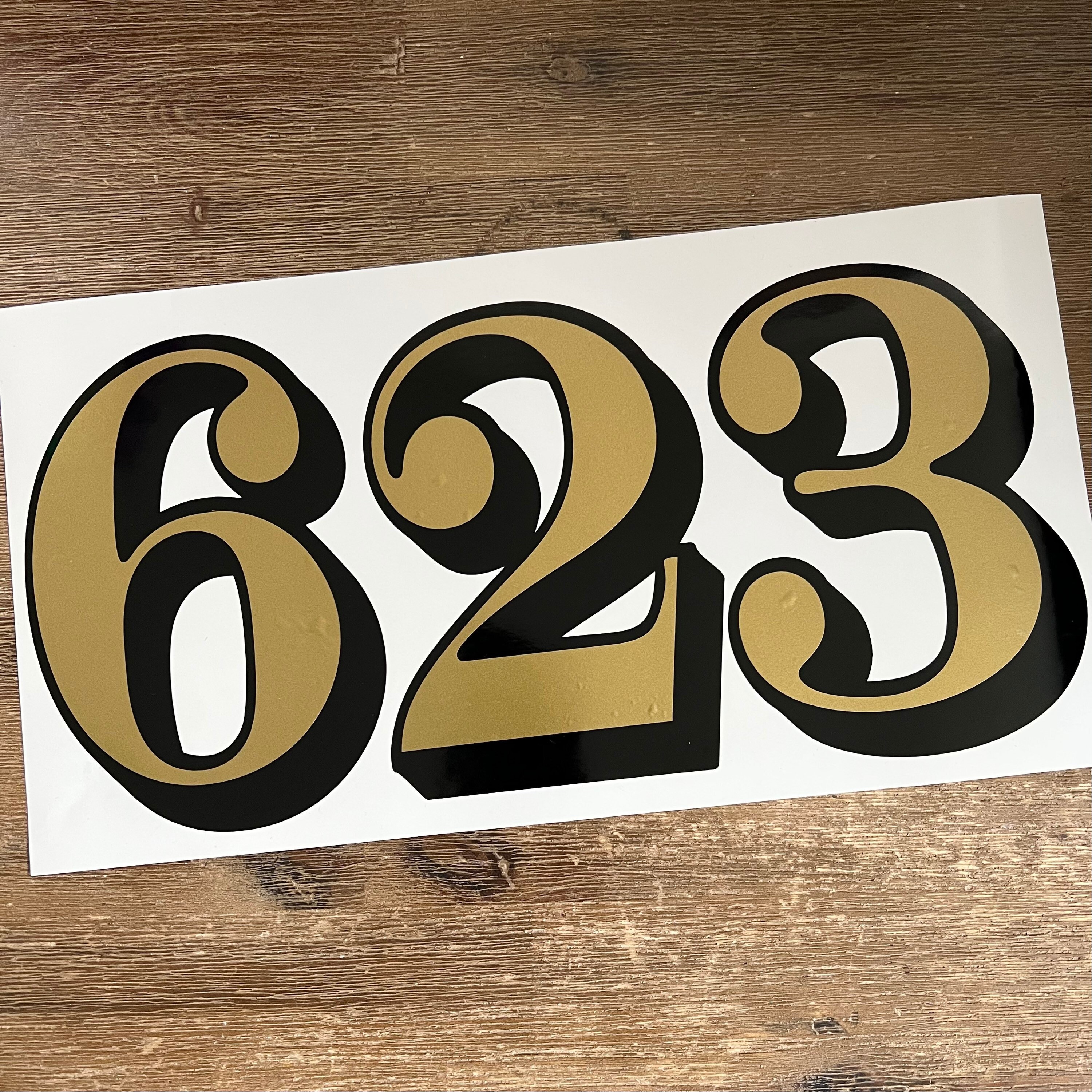 6” Tall Gold Leaf Transom House Numbers Decals, Transom House Door ...