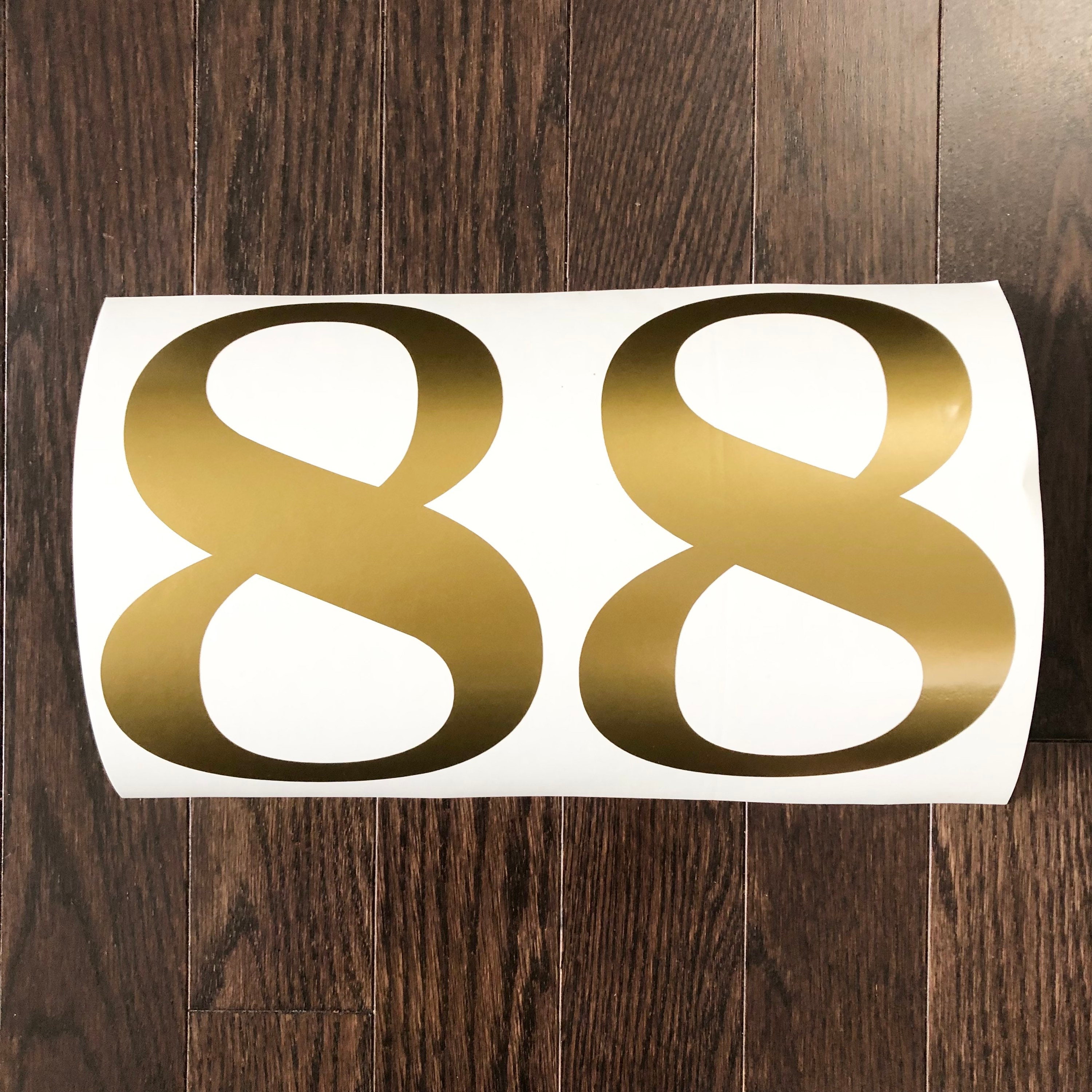 5” Gold Leaf Fanlight Door Numbers, Front Door Number Decal, Gold Glass ...