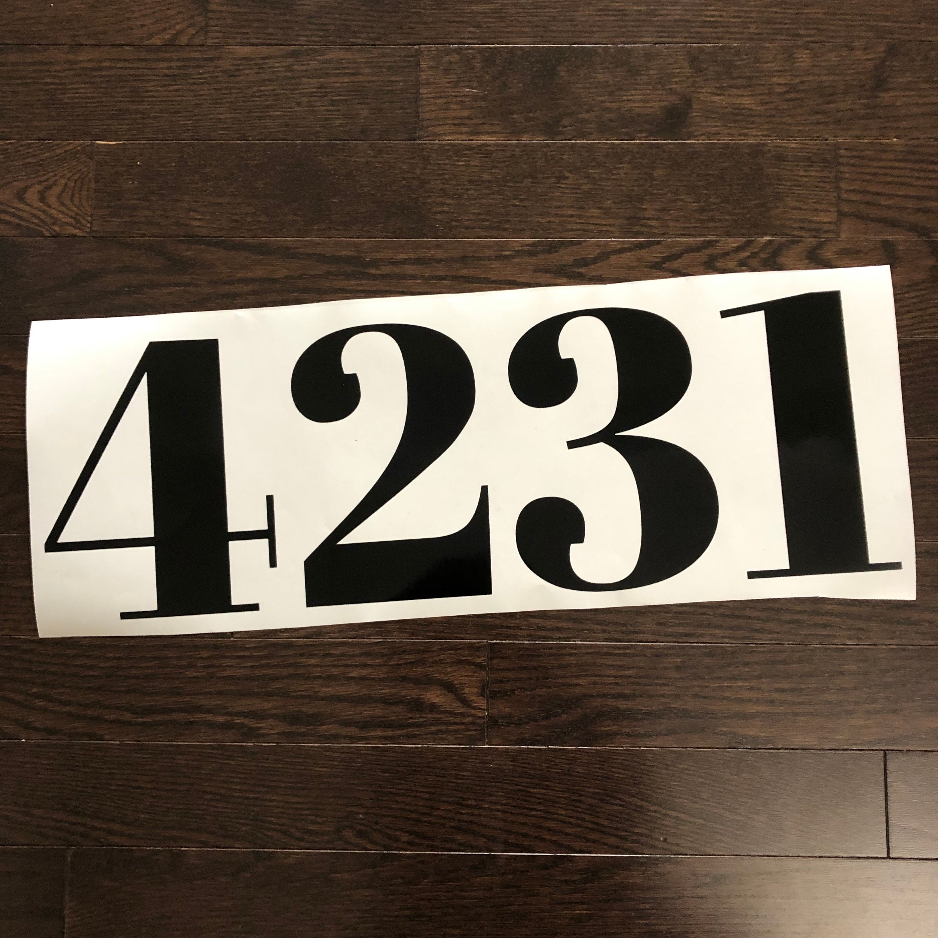 7” Classic Front Door House Number Stickers, White Fanlight Door ...