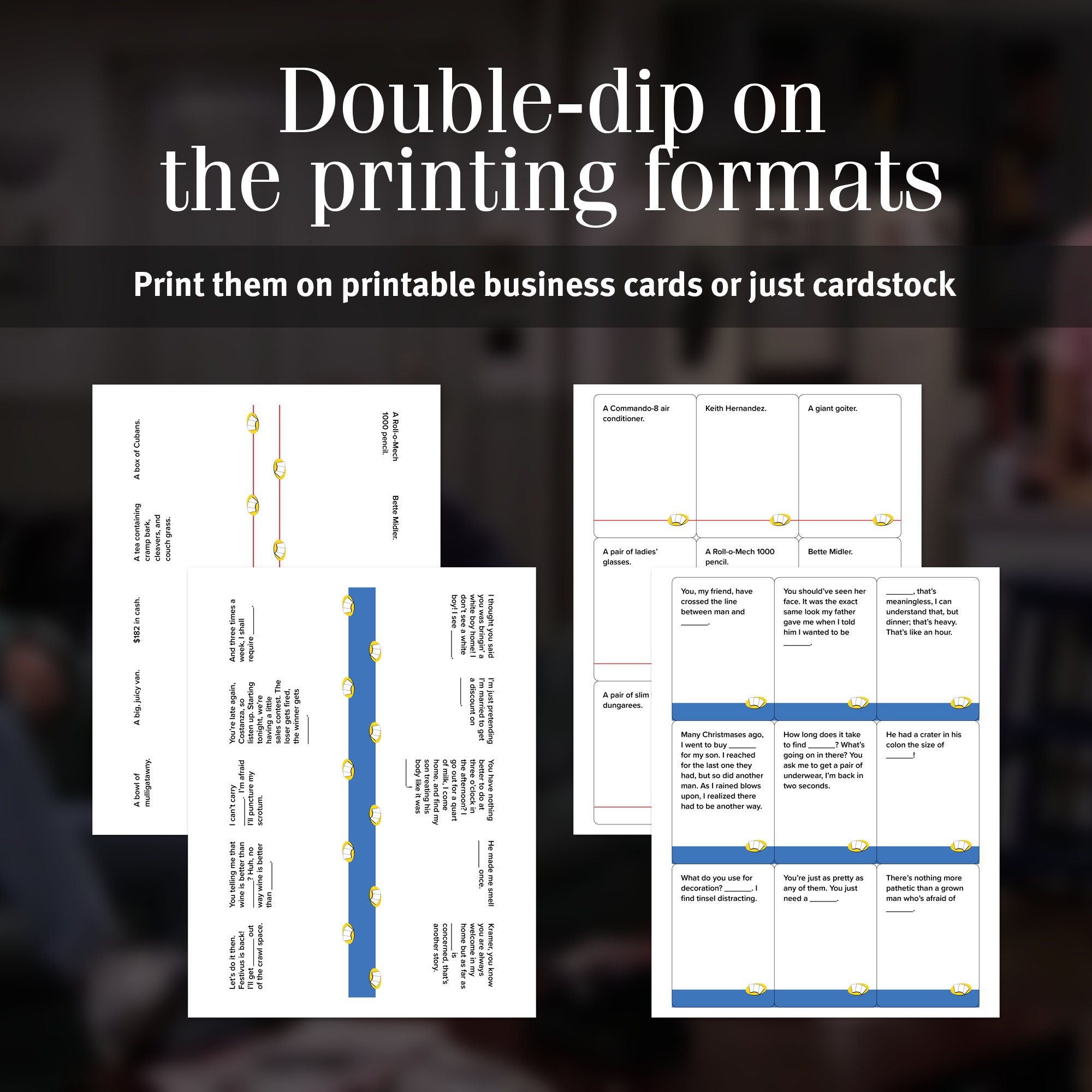 What is the Deal With All These Cards? — A Printable Seinfeld Card Game ...