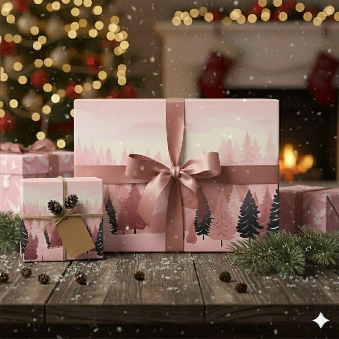 Christmas Wrapping Paper Multicolor Toile, Holiday Gift Wrap ...