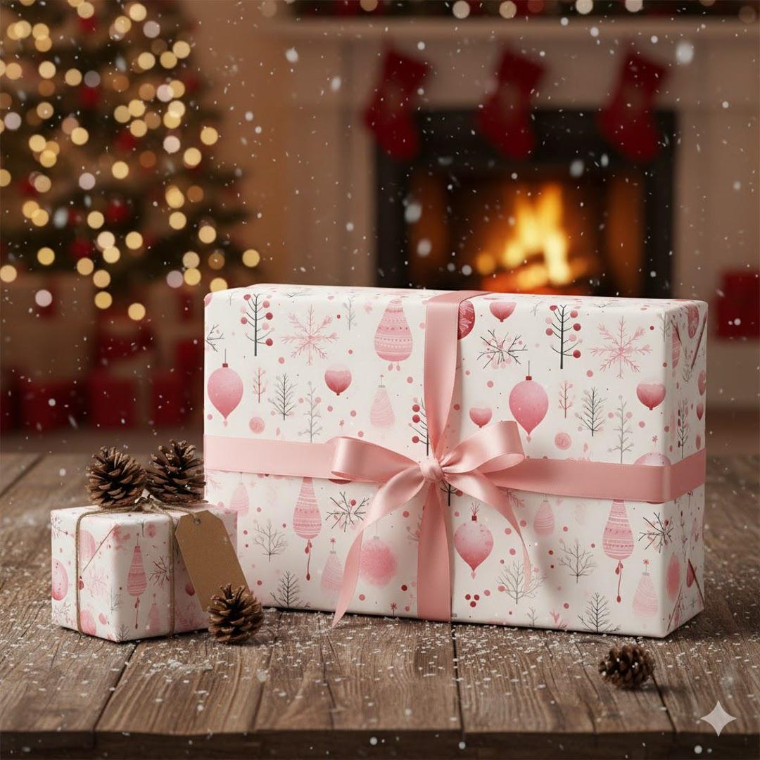 Christmas Wrapping Paper Multicolor Toile, Holiday Gift Wrap ...