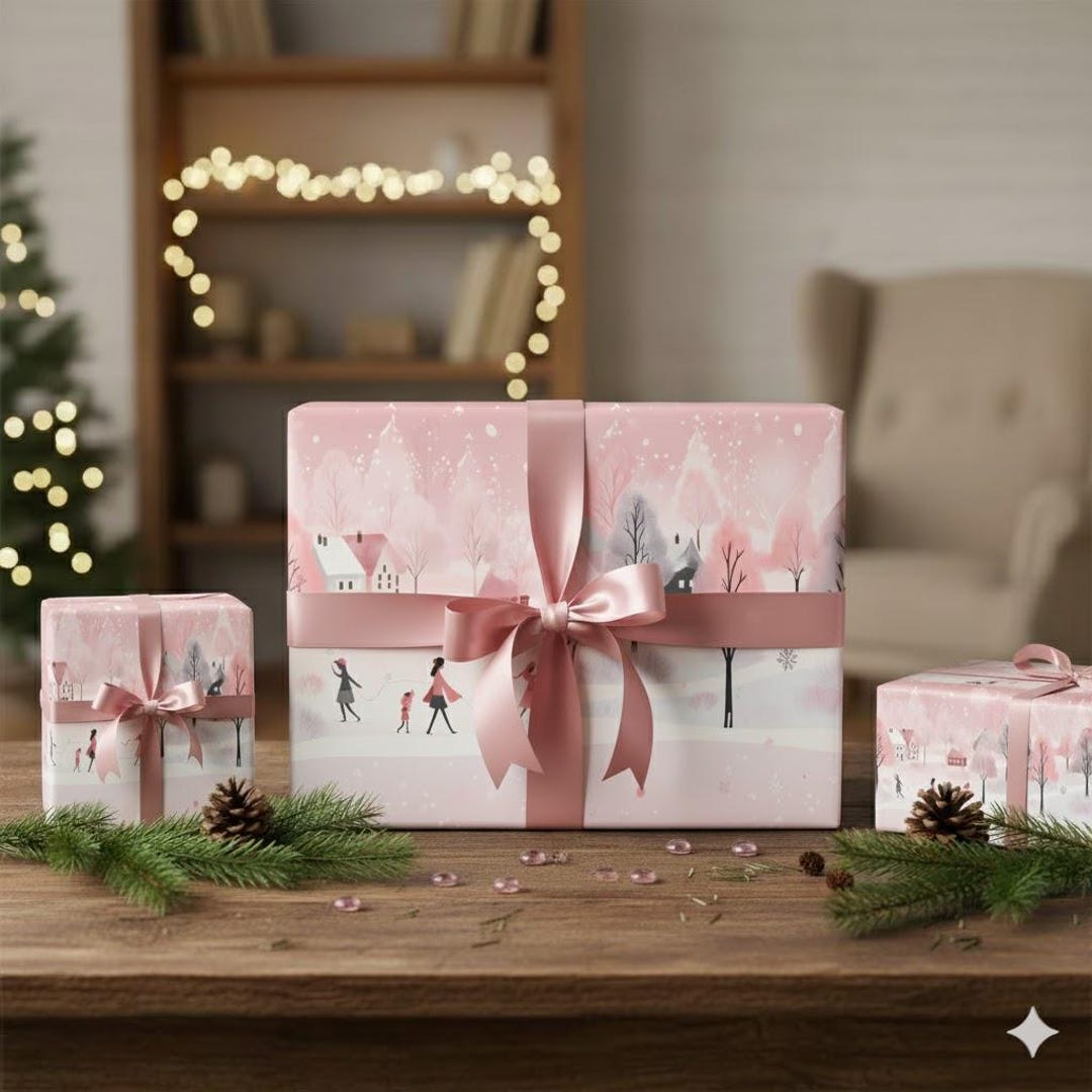 Multicolor Toile Christmas Wrapping Paper, Eco-friendly Gift Wrap - Etsy