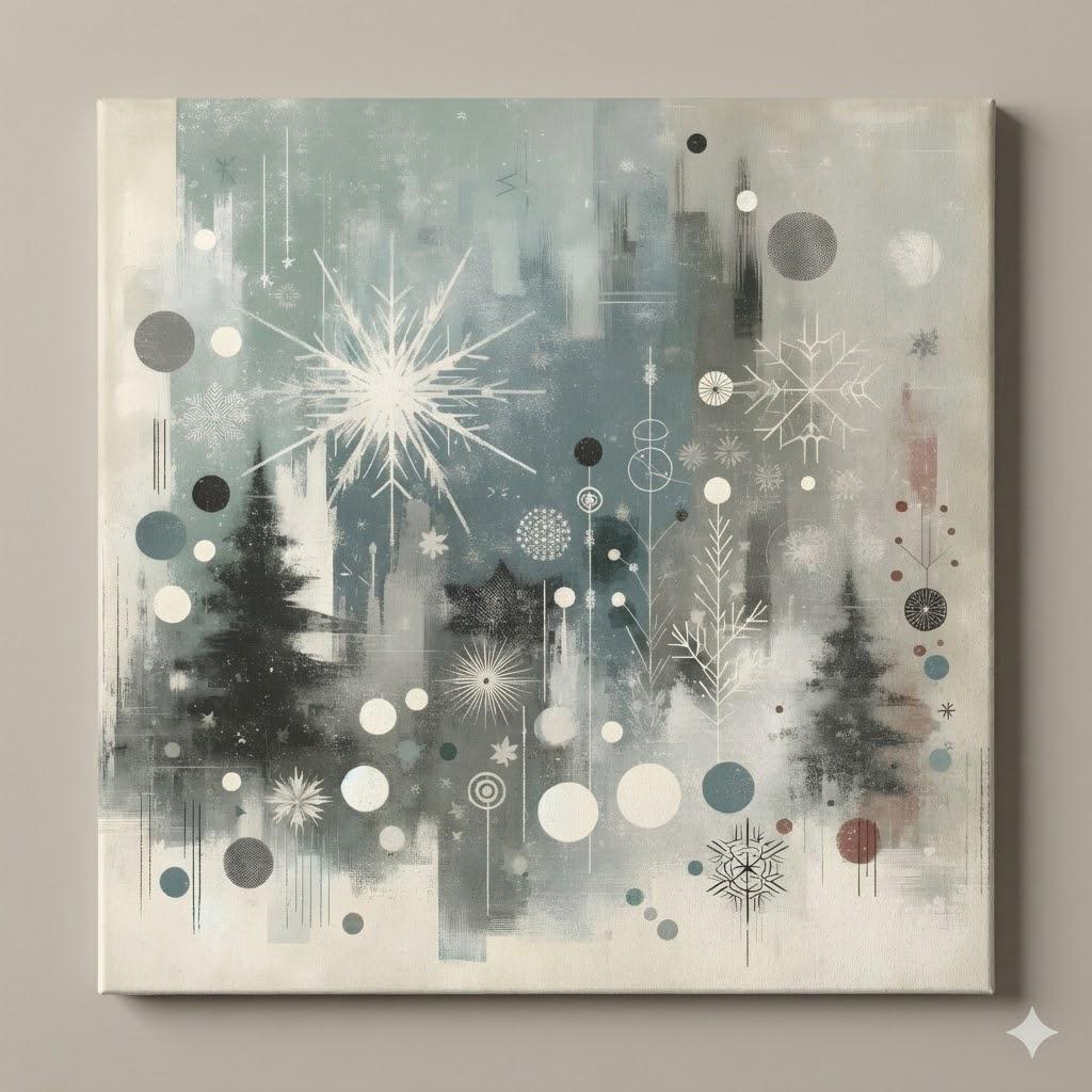 Abstract Winter Forest Canvas, Modern Holiday Wall Art - Etsy