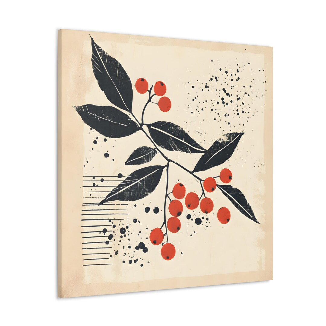Abstract Winter Christmas Art Canvas Holiday Abstract House - Etsy