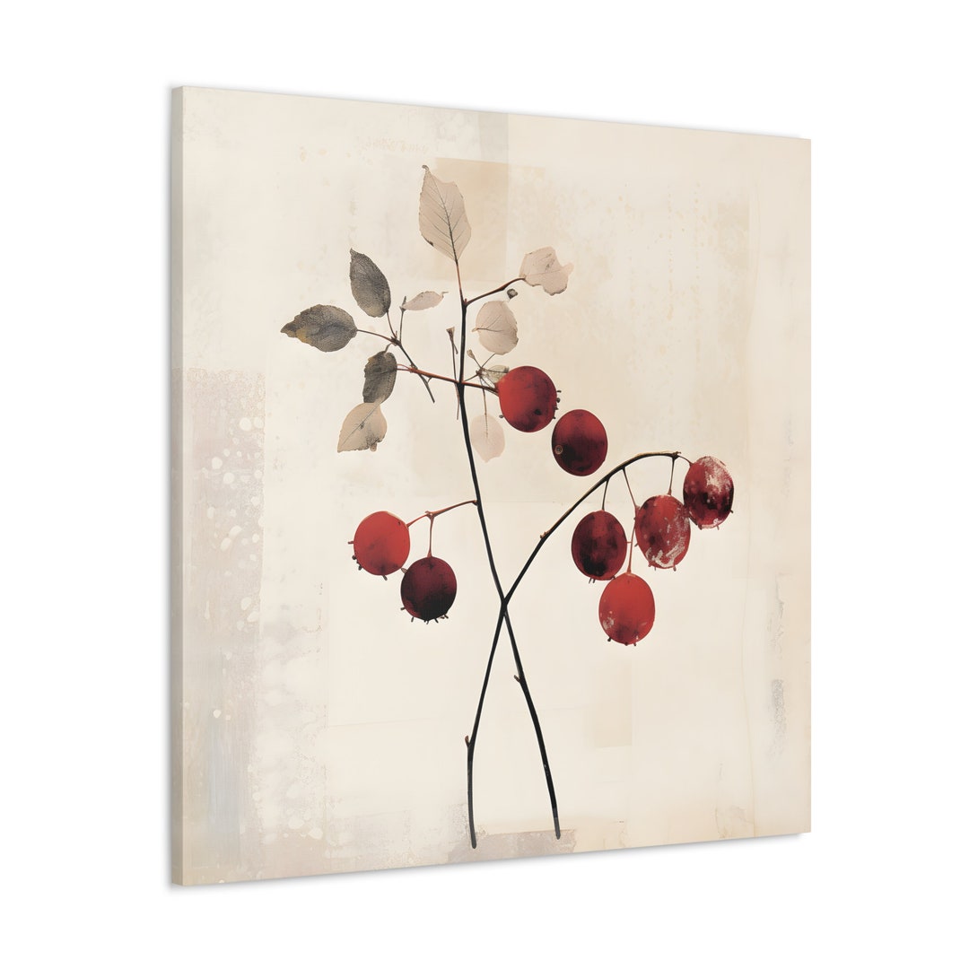 Abstract Winter Christmas Art Canvas Holiday Abstract House - Etsy