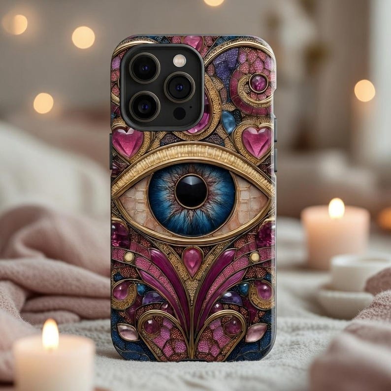 Evil Eye Jewel Tough Phone Case Protective Aesthetic Luxury Amulet ...