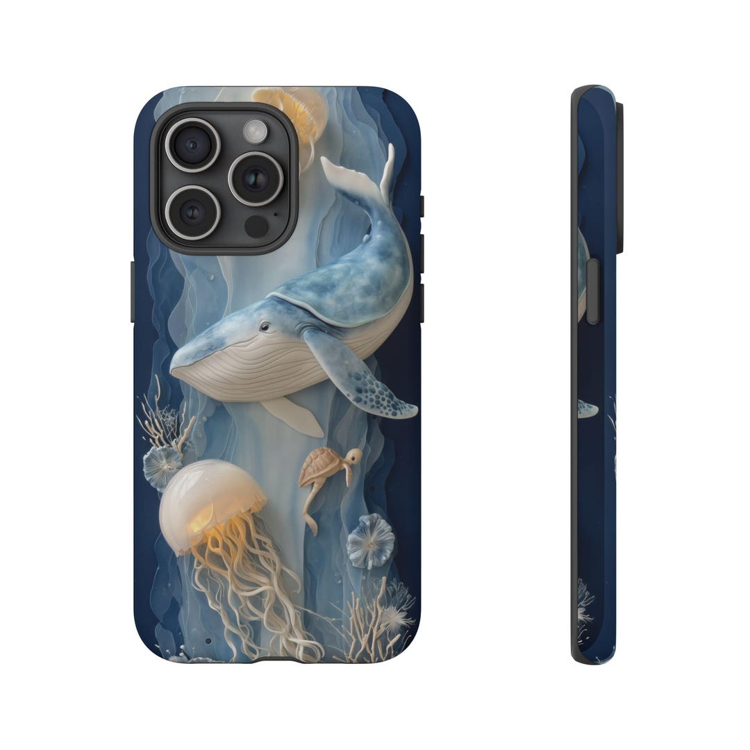 Whale & Sea Turtle iPhone Case | Ocean Marine Life, Protective Cover ...