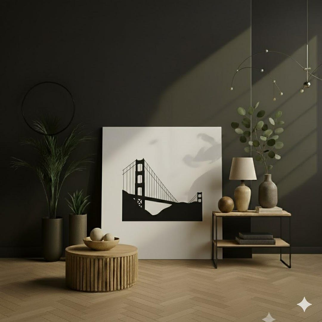 Large Unique Abstract Wall Art Canvas Wrap, Modern Complementary Home ...