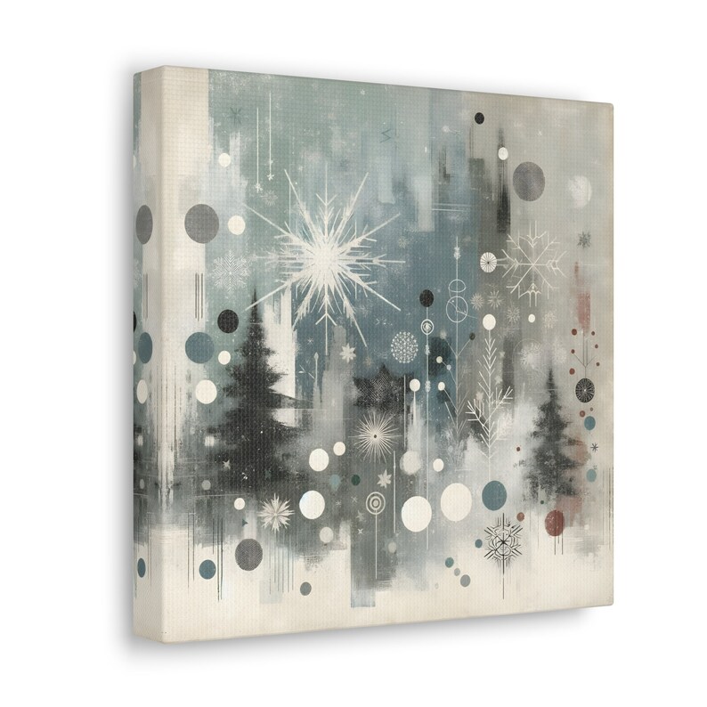 Abstract Winter Forest Canvas, Modern Holiday Wall Art - Etsy