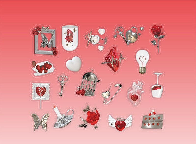 40 Pcs Y2K Aesthetic PVC Sticker Pack, Scrapbook, Planner, Journal ...