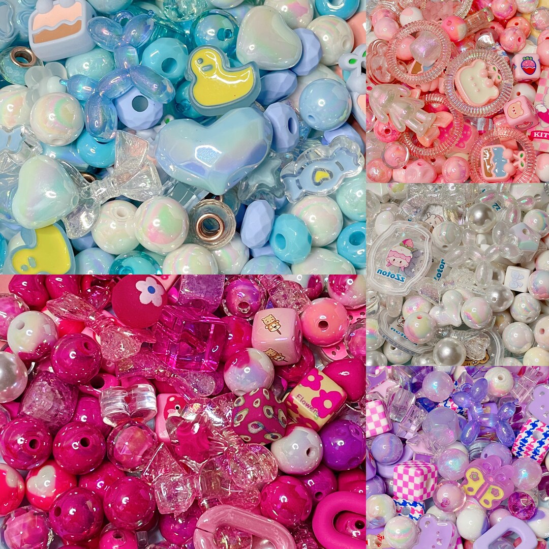 Multicolored 30 Pcs Beads Random Mixed Pack, Kawaii Charms, Bracelet ...