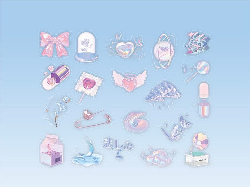 40 Pcs Y2K Aesthetic PVC Sticker Pack Scrapbook Planner - Etsy