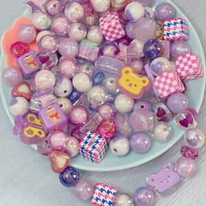 Multicolored 30 Pcs Beads Random Mixed Pack, Kawaii Charms, Bracelet ...