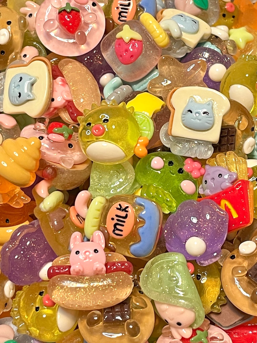 Decoden Charms, 15pcs Mixed Decoden Cabochons, Kawaii Craft Supplies ...