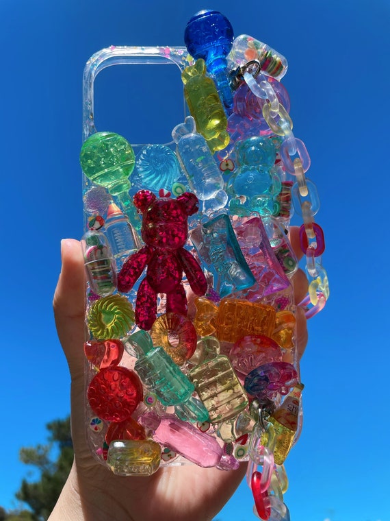 gummy bear and confetti jelly cream decoden phone case made to order ...