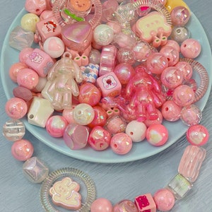 Multicolored 30 Pcs Beads Random Mixed Pack, Kawaii Charms, Bracelet ...