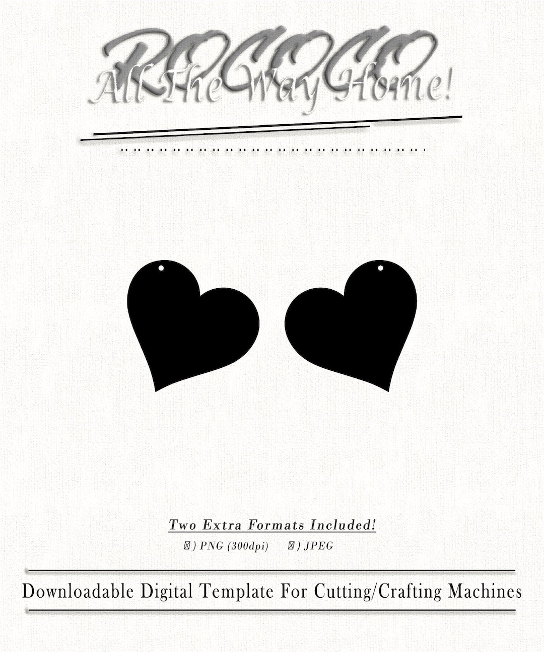 Heart Template Earring SVG Cut File - Etsy