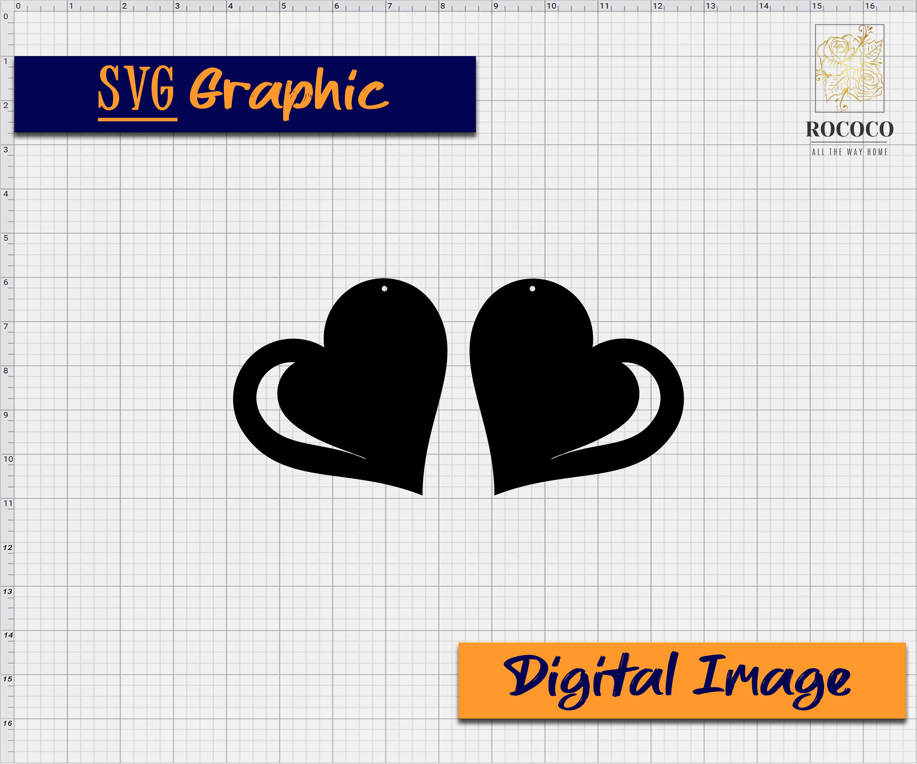 Heart Earring Template Earring SVG Cut File - Etsy