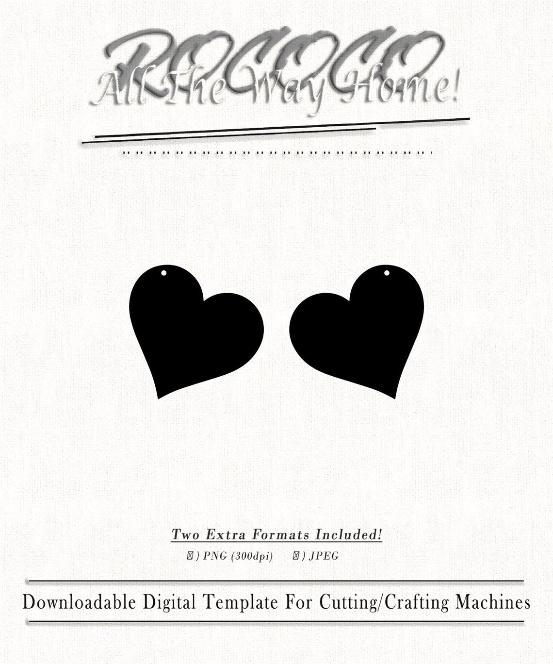 Heart Earring Template SVG Cut File - Etsy