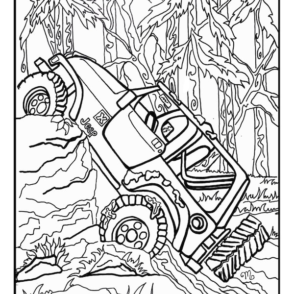 Jeep Coloring Page - Etsy