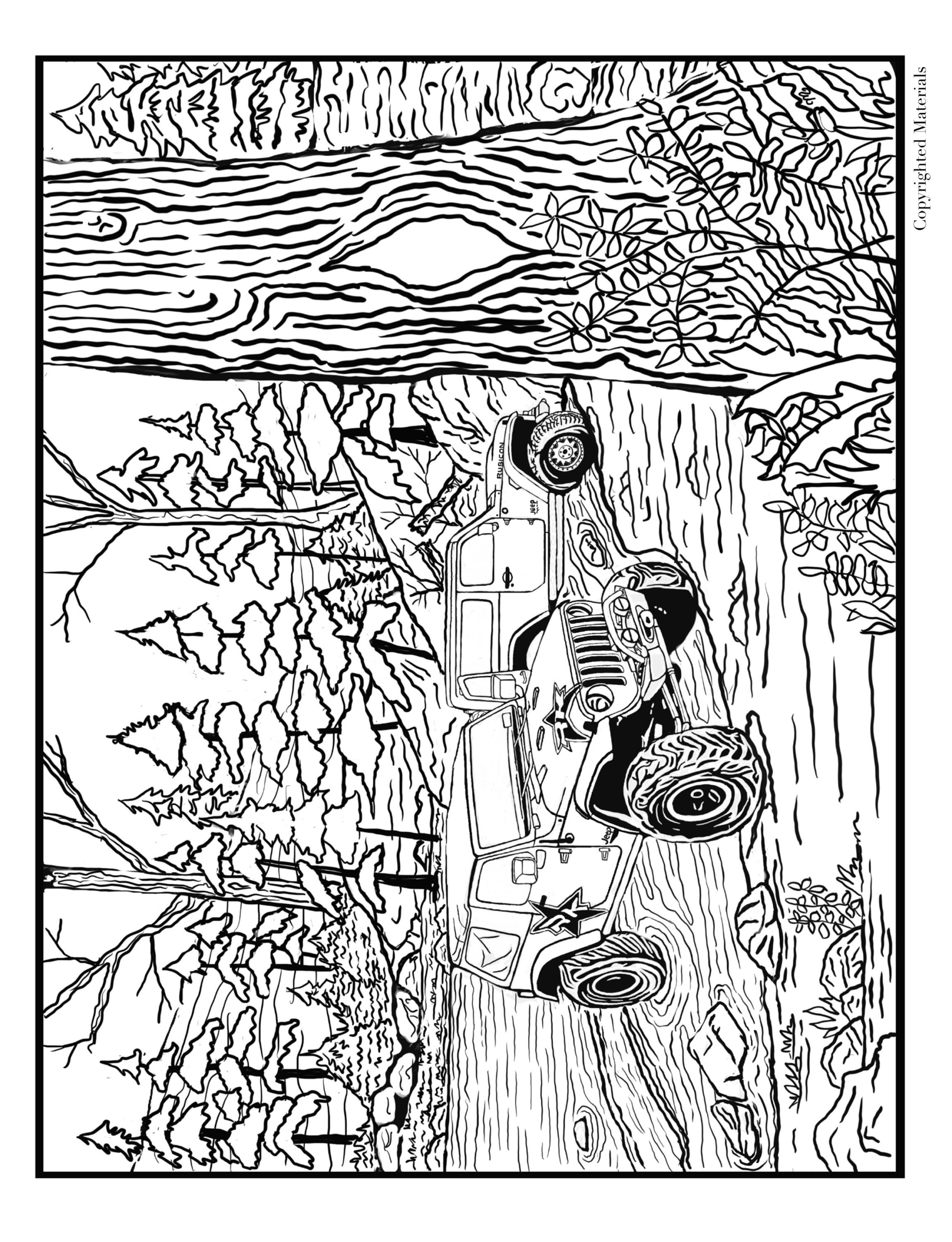 Off-road Coloring Pages Jeep Coloring Pages for Adults Set of - Etsy Canada