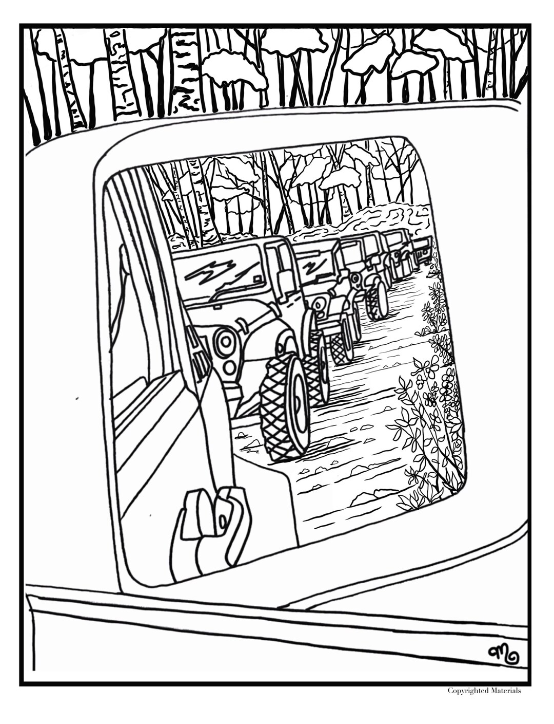 Off-road Coloring Pages Jeep Coloring Pages for Adults Set of - Etsy