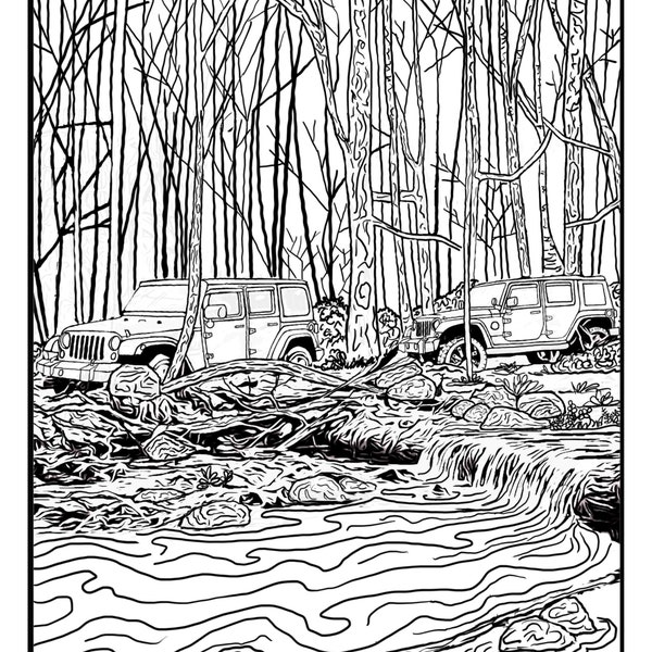 Jeep Coloring Page - Etsy