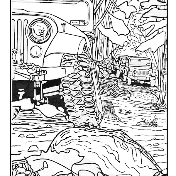 Jeep Coloring Page - Etsy