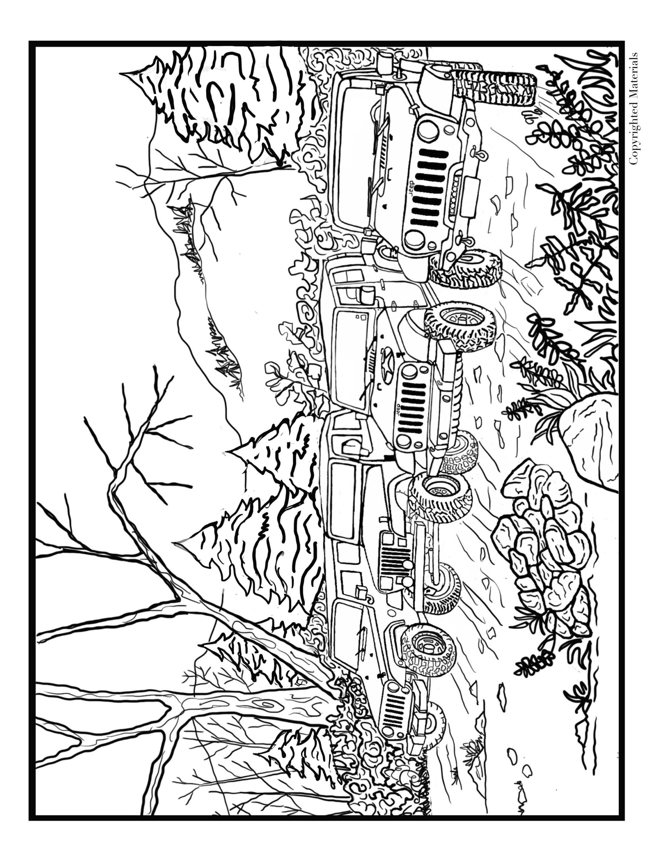 Off-road Coloring Pages Jeep Coloring Pages for Adults Set of - Etsy Canada