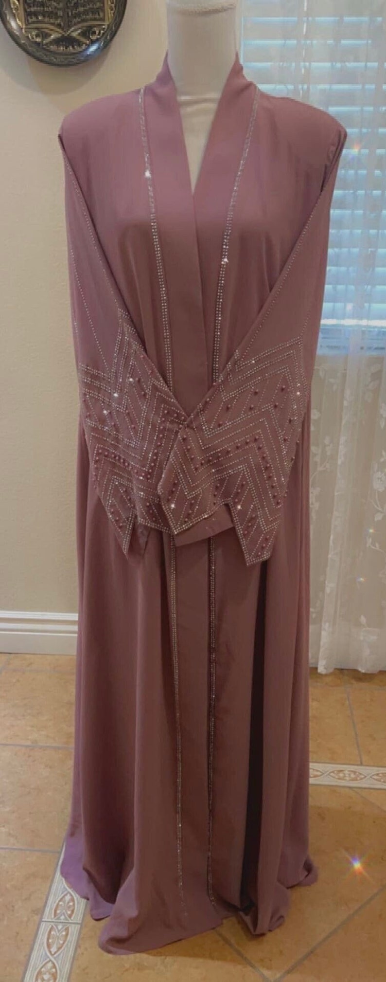 Elegant Mauve Pink Abaya - Etsy