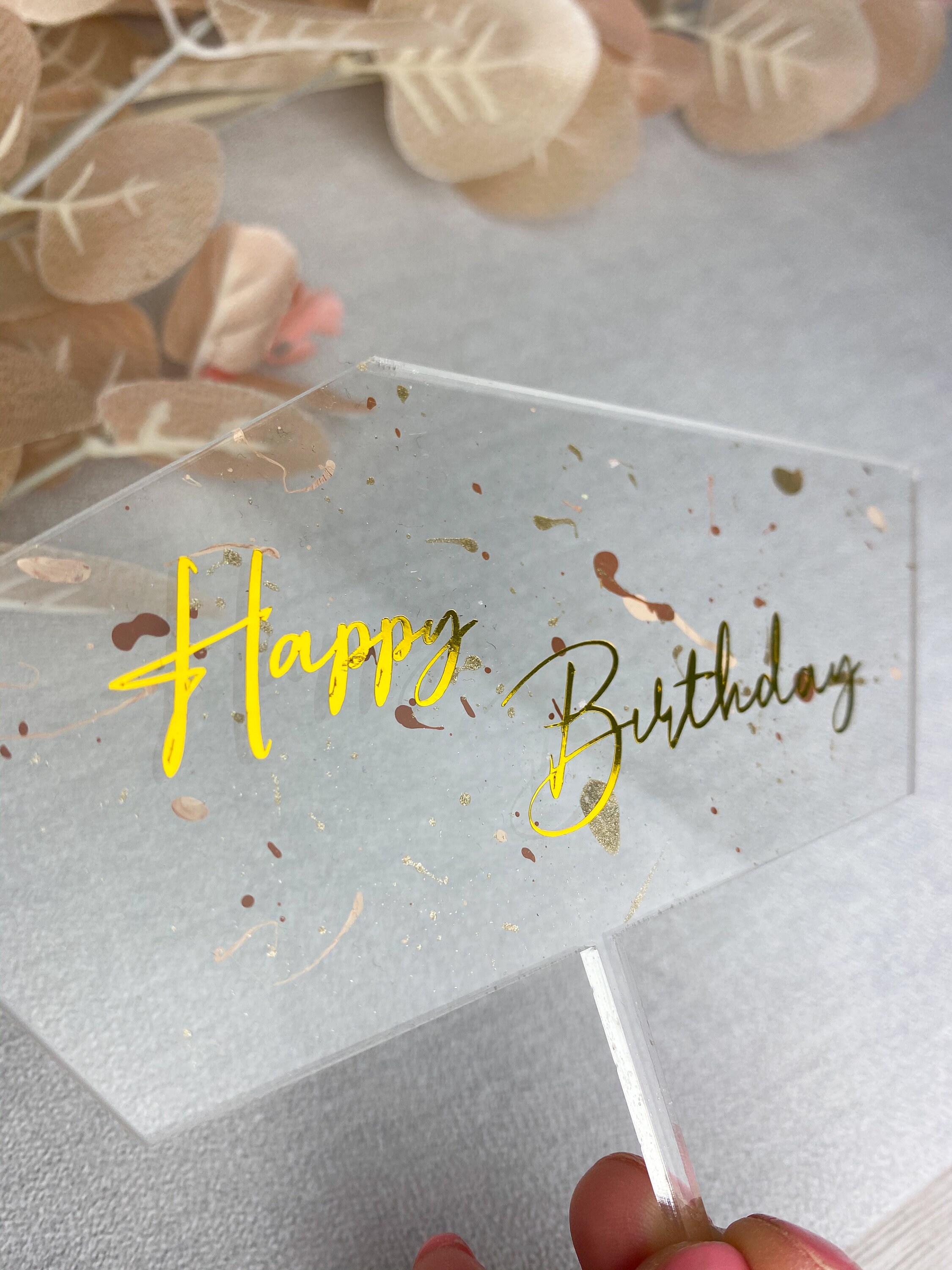 Personalised Clear Cake Topper Birthday Cake Topper Paddle | Etsy UK