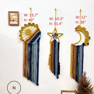 Macrame Moon Star Sun Bedroom Decoration, Birthday Gift, Friend Gift ...