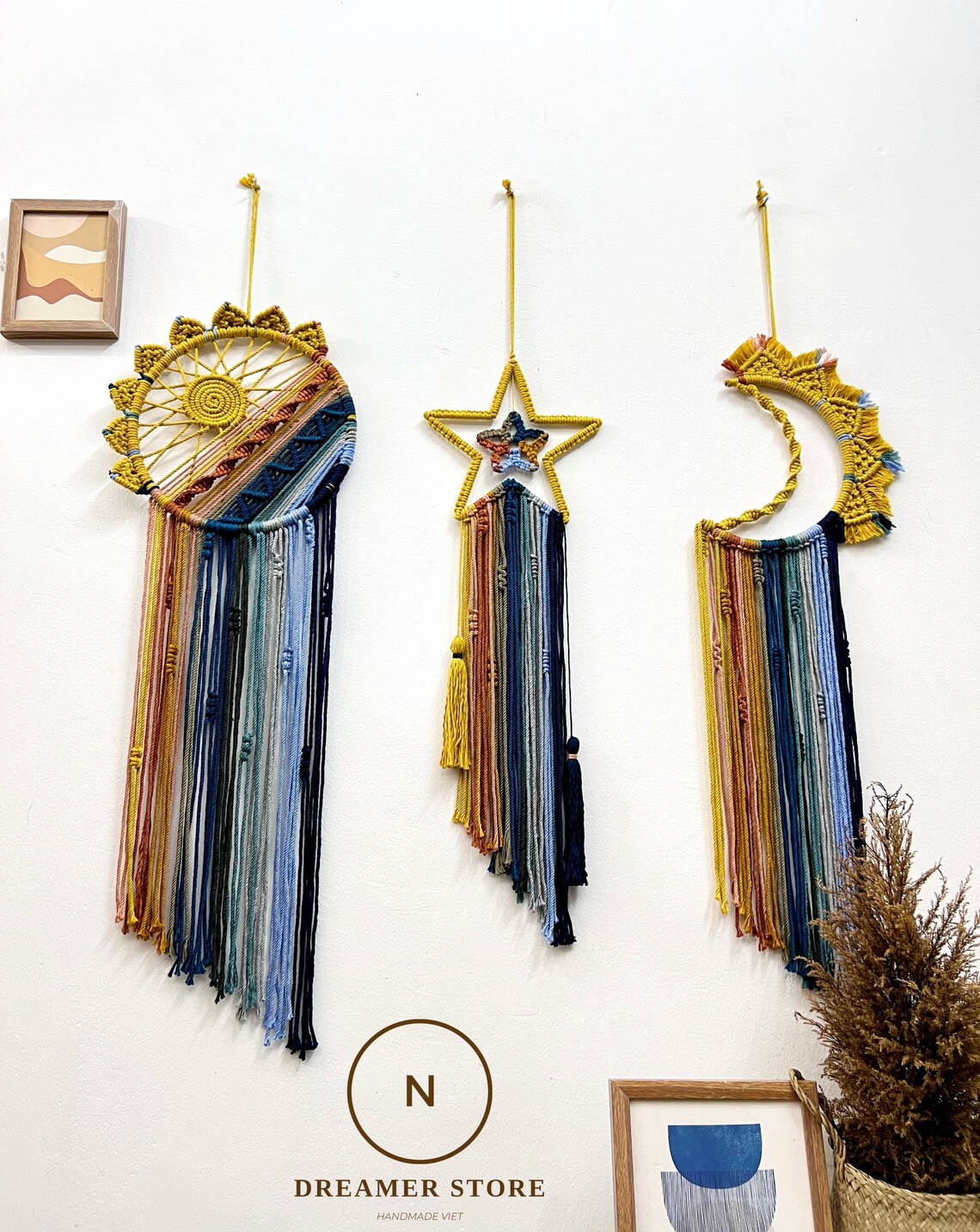 Macrame Moon Star Sun Bedroom Decoration Birthday Gift - Etsy