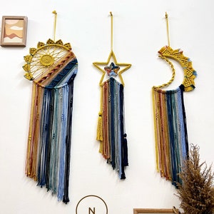 Macrame Moon Star Sun Bedroom Decoration, Birthday Gift, Friend Gift ...