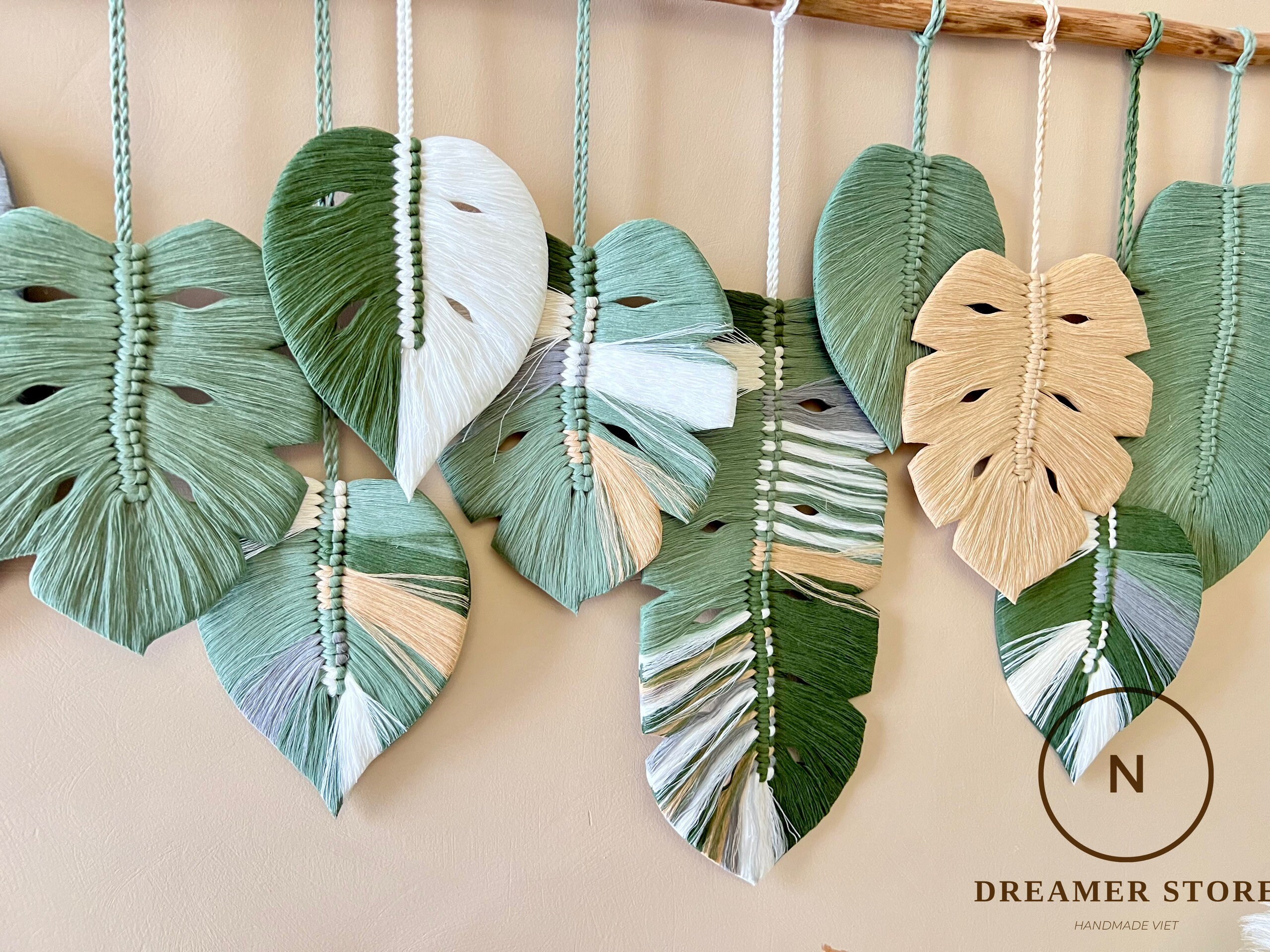 Monstera Leaf Wall Hanging Macrame, Large Leaf Macrame Wall Art ...
