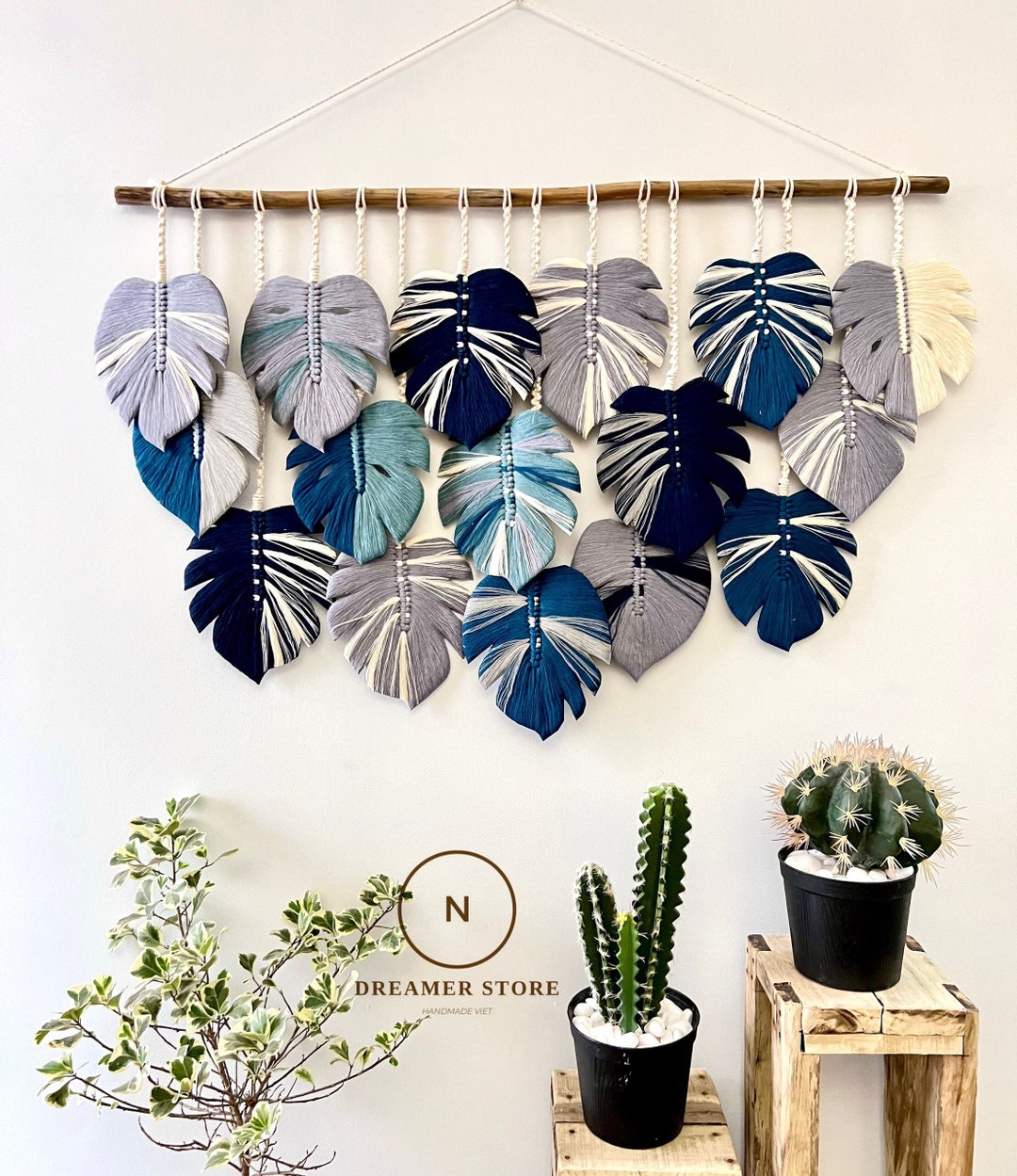 Monstera Leaf Macrame Boho Home Decoration, Boho Leaf Wall Hanging ...