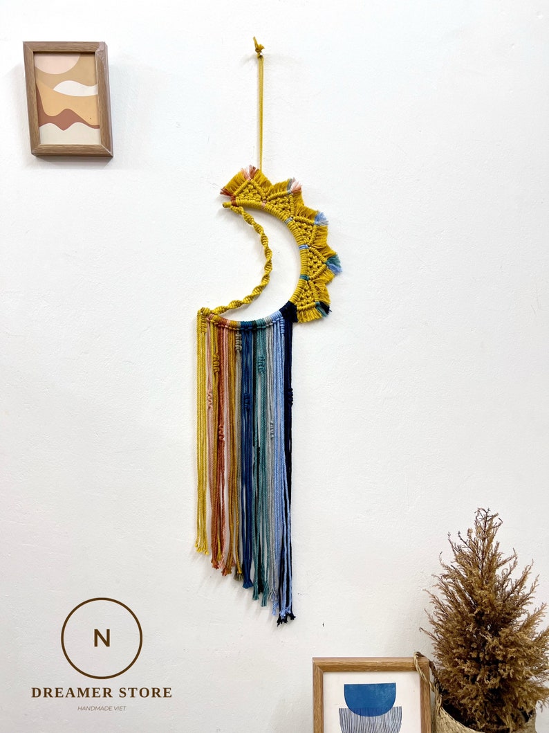 Macrame Moon Star Sun Bedroom Decoration Birthday Gift - Etsy