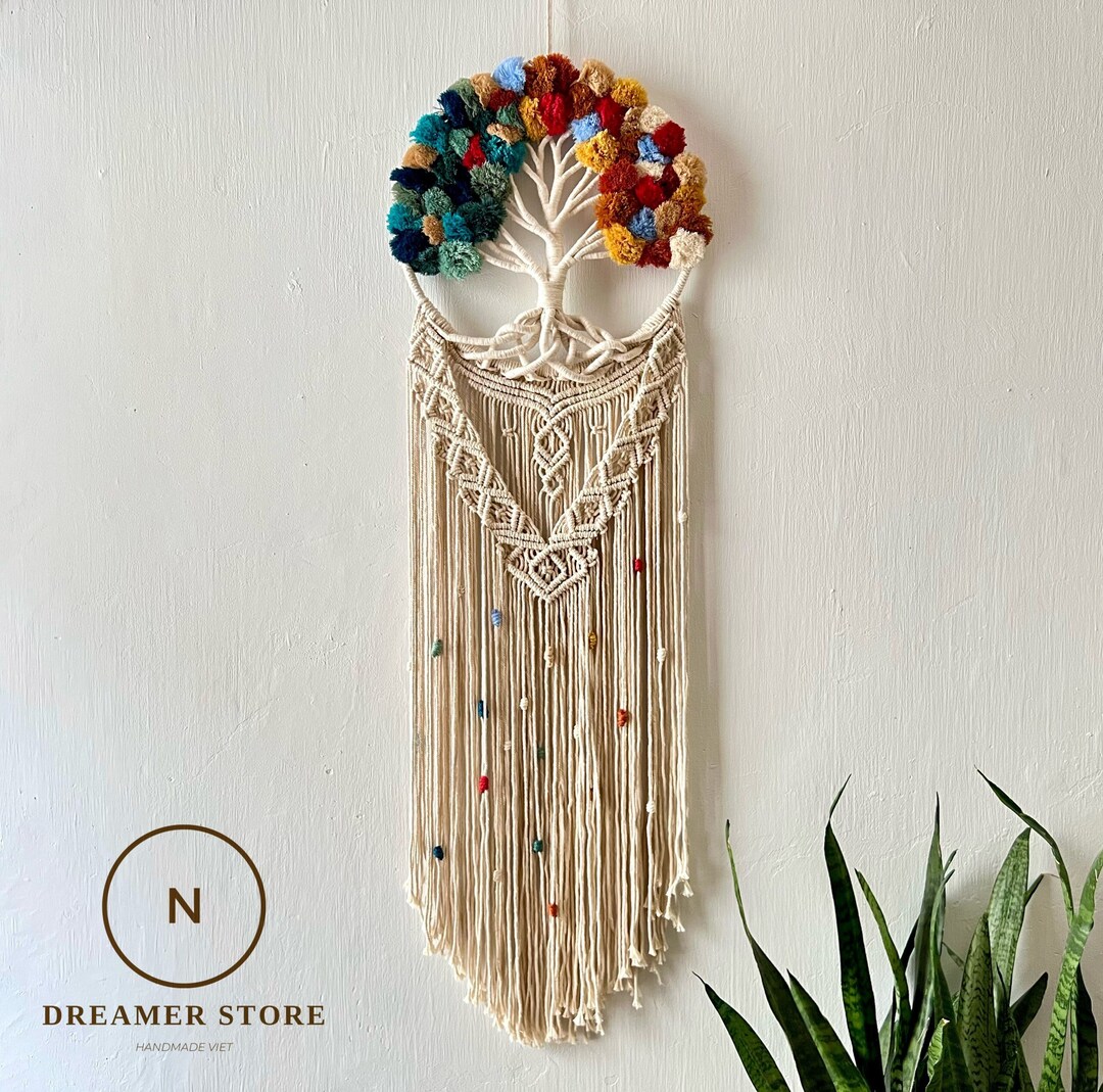 Rustic Handmade Macrame Tree of Life, Tree of Life Macrame Wall Hanging ...