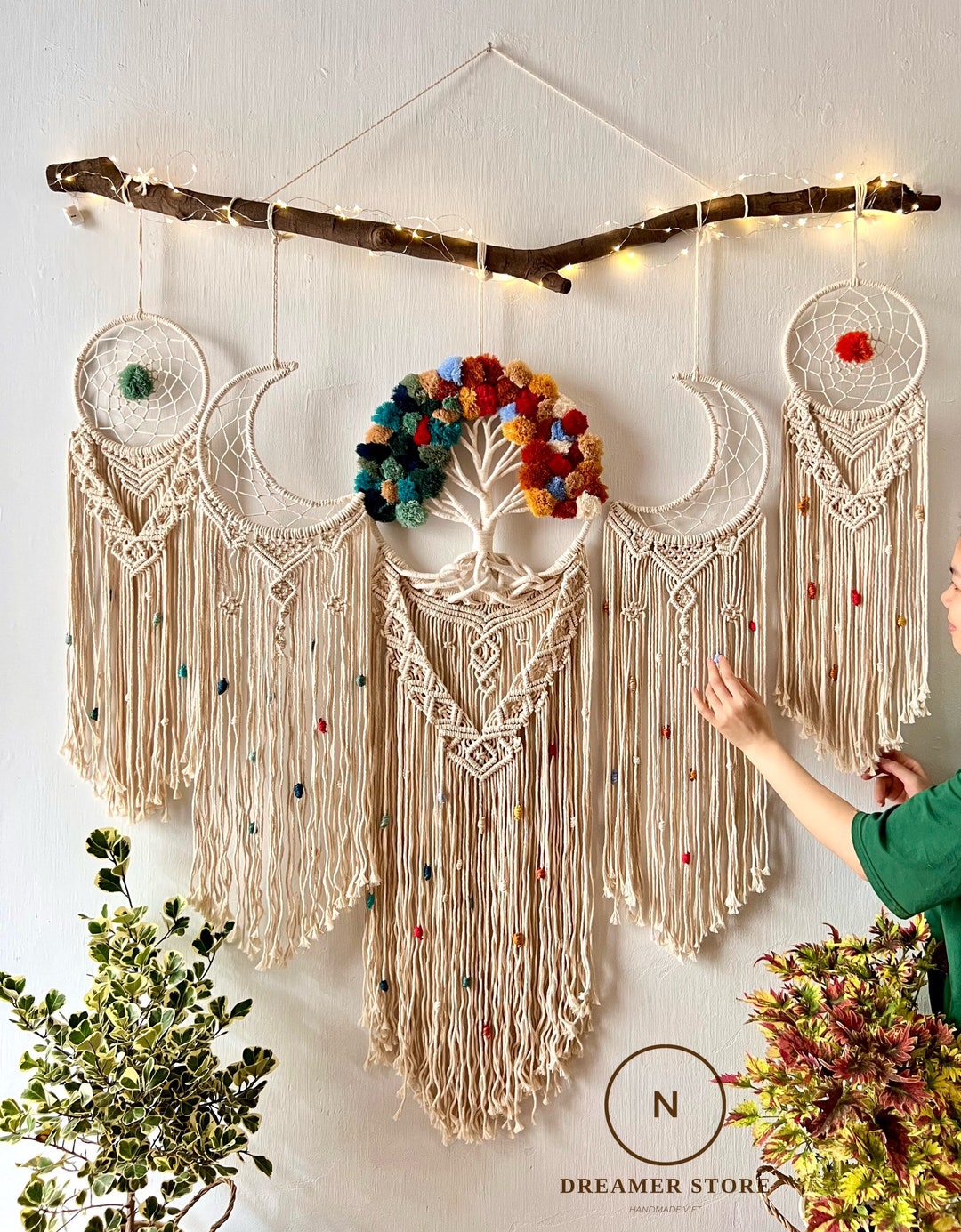 Rustic Handmade Macrame Tree of Life, Tree of Life Macrame Wall Hanging ...