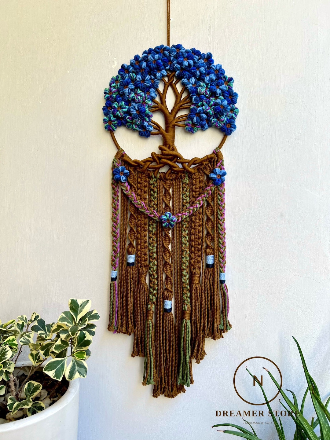 Rustic Handmade Macrame Tree of Life, Tree of Life Macrame Wall Hanging ...