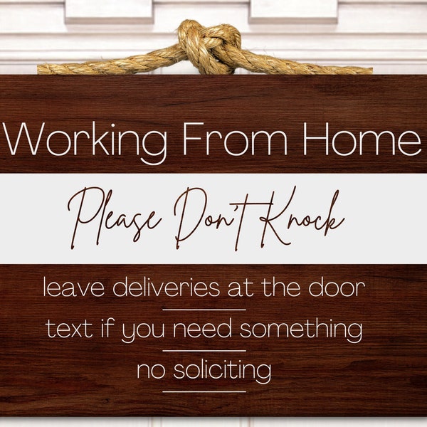 Work From Home Sign - Etsy