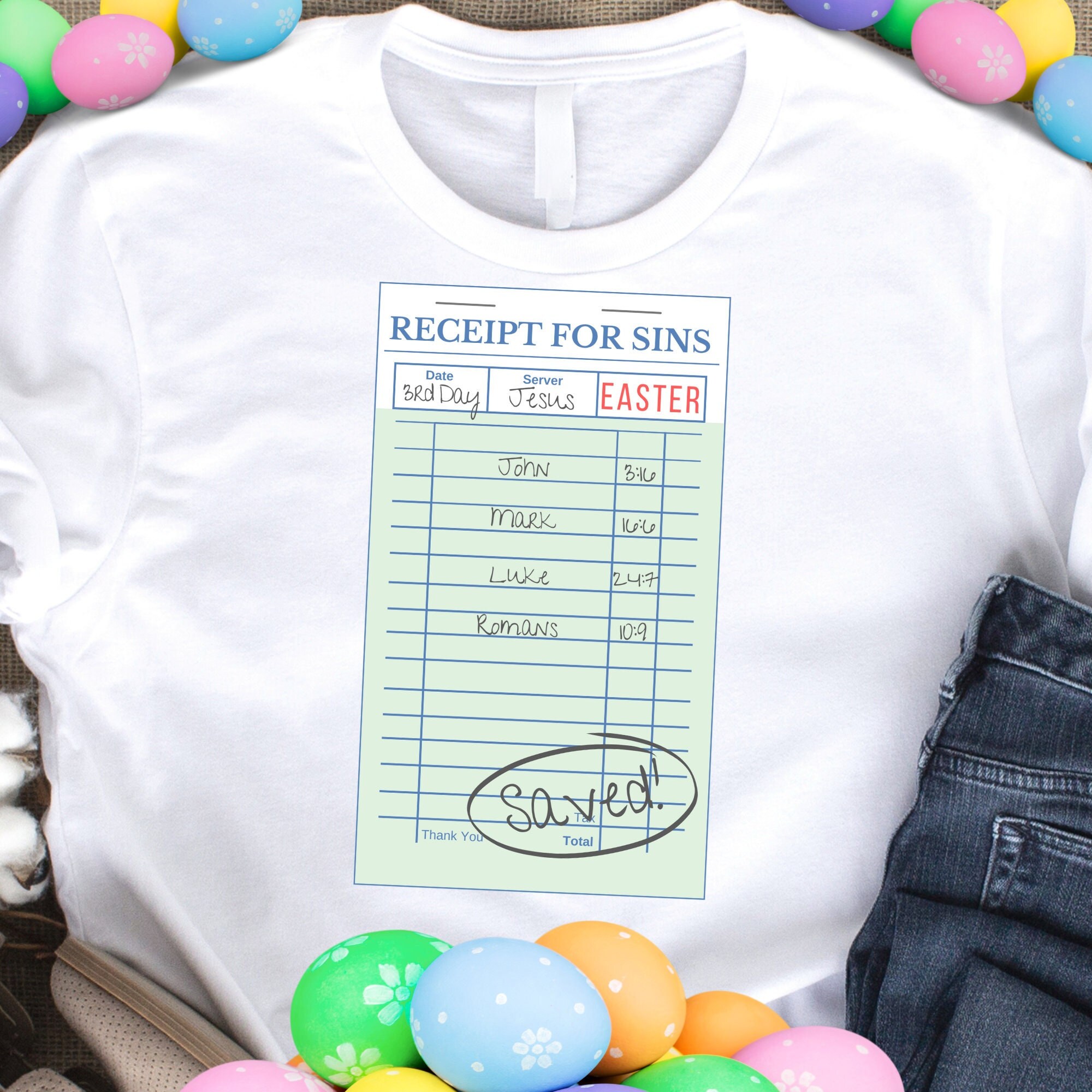 Easter Receipt for Sins Jesus Saved Christian Png Dtv Print to Cut ...