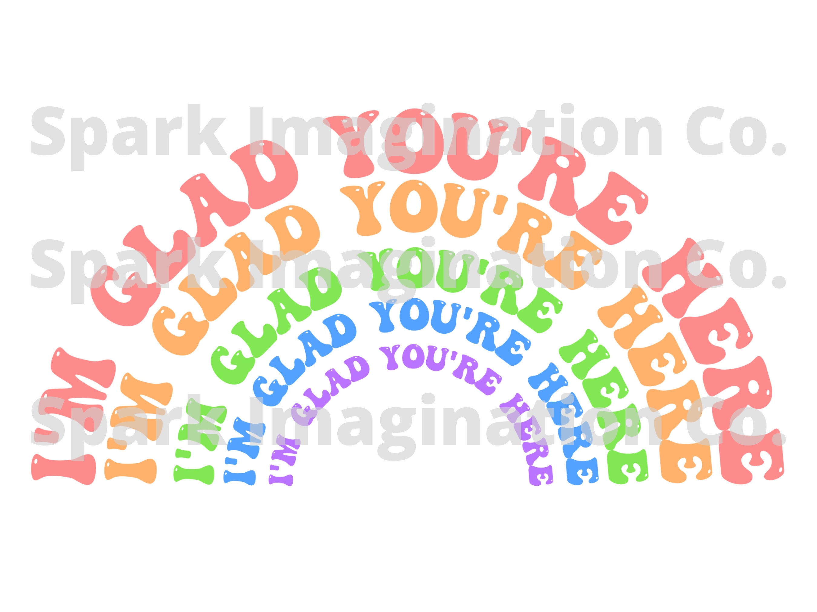I'm Glad You're Here Rainbow Letter Retro Groovy Teacher PNG - Etsy