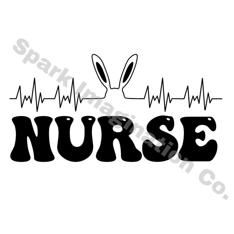 Easter Nurse Retro Groovy SVG With Ekg Ecg Electrocardiogram Easter ...