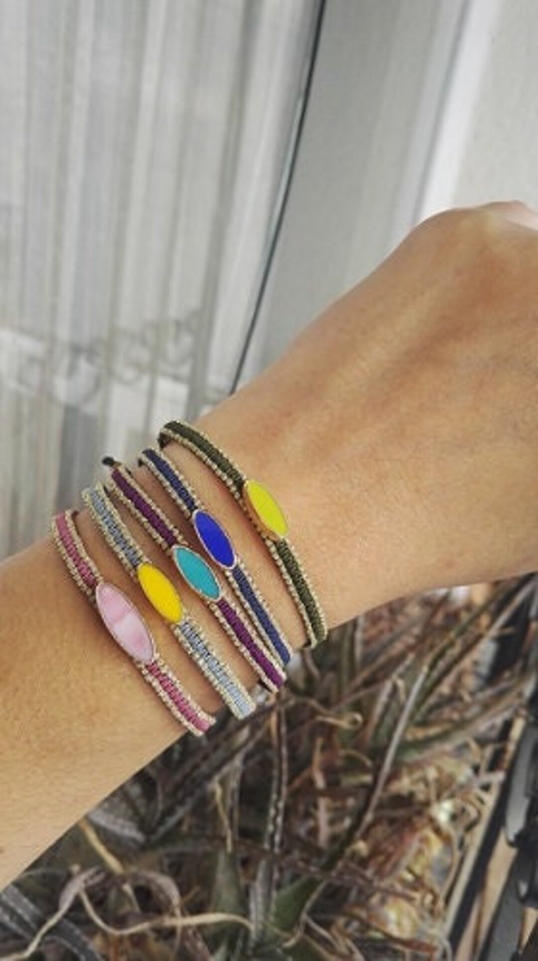 Macrame Bracelet With Glass Bead. Makrame Friendship Bracelet - Etsy