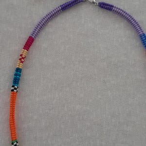 Handwoven Multicolor Beaded Necklace, Tubular Herringbone Necklace Beaded Rope Necklace - Etsy