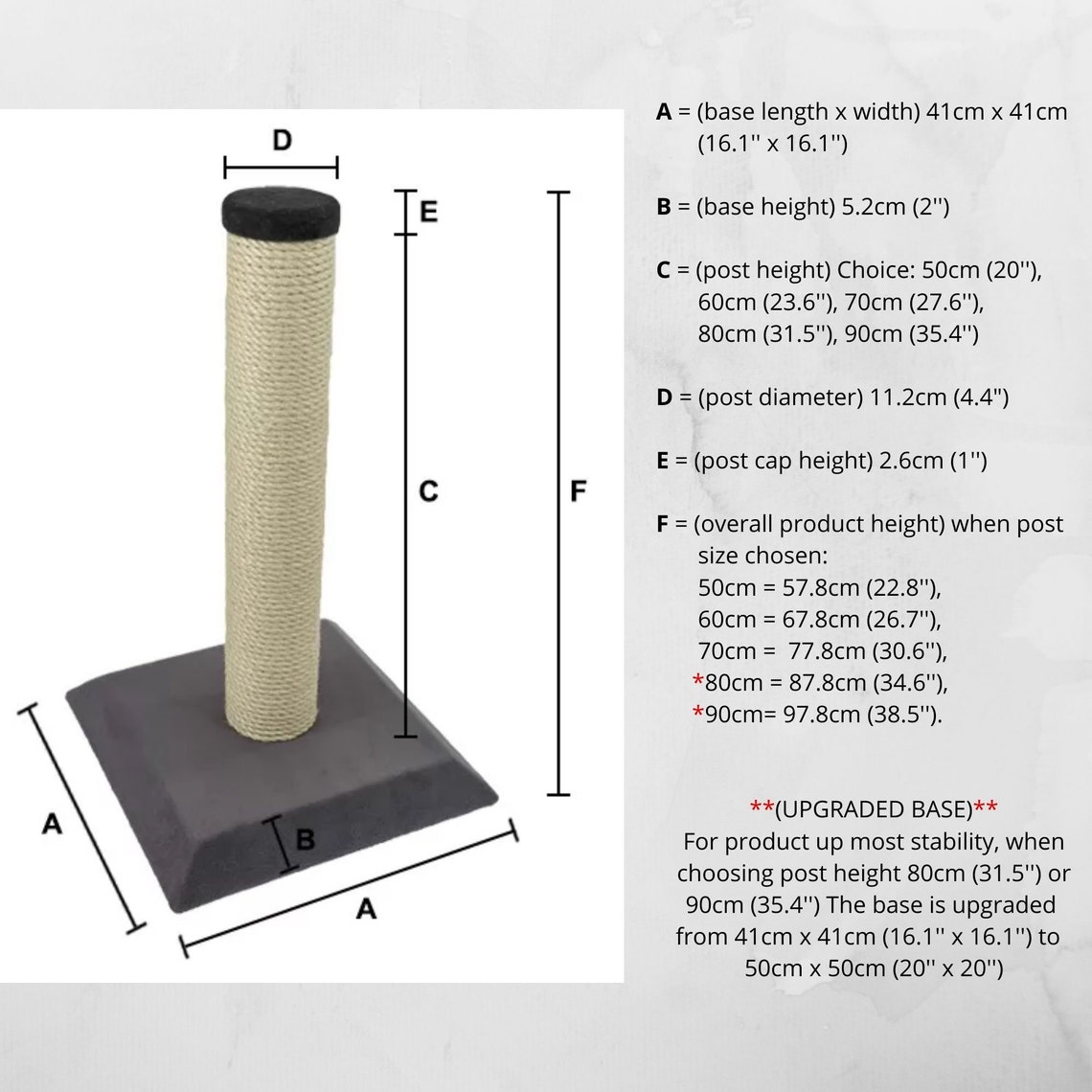 Cat Scratching Post Custom Sisal Post Height Fabric Type | Etsy