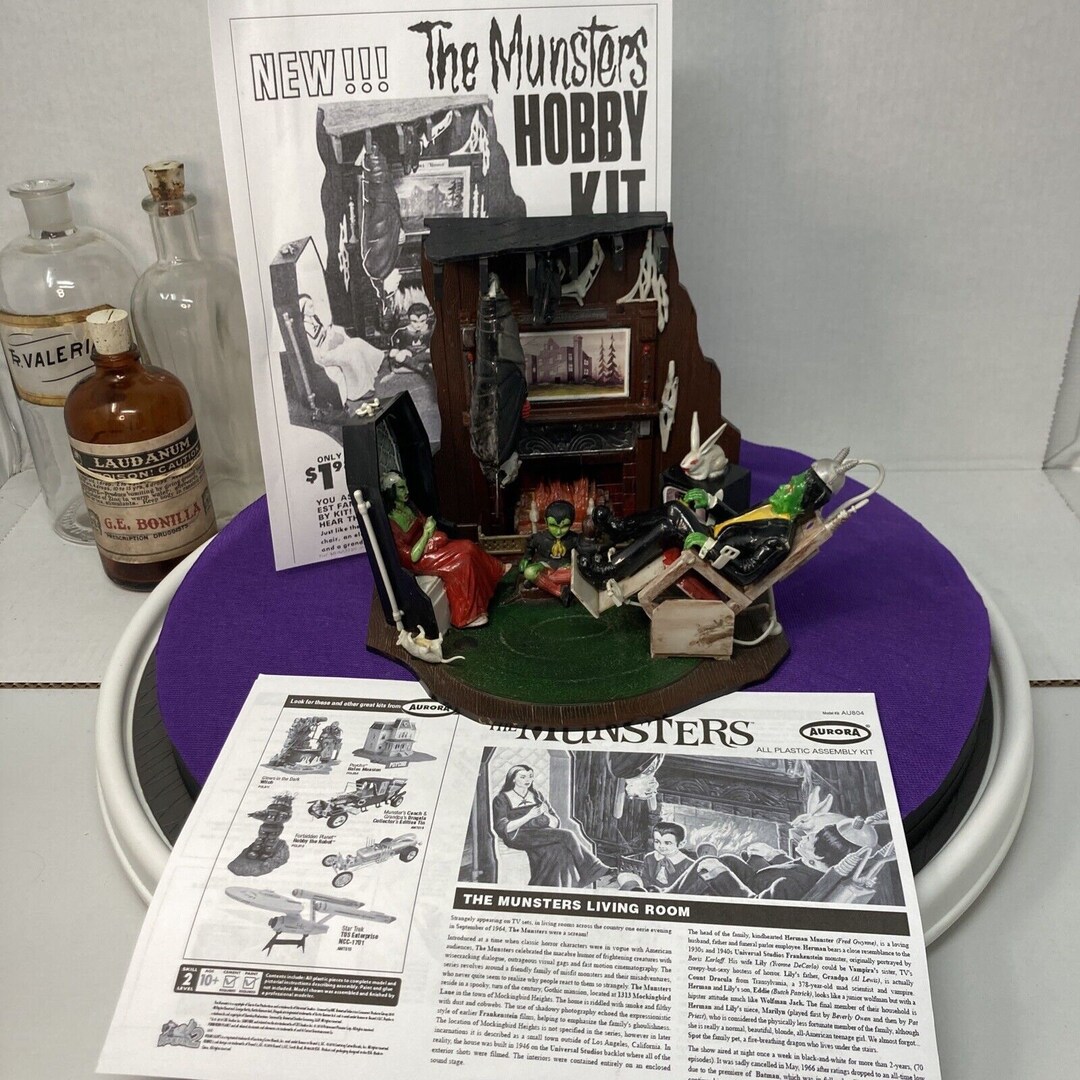 The Munsters Living Room Aurora Plastic Model Kit 804 Vintage - Etsy