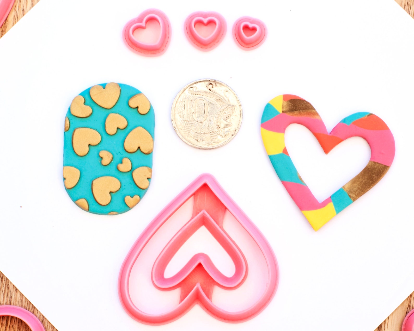 Heart Cutters Set of 14 | Polymer Clay Cutters | Clay Cutter Hearts ...